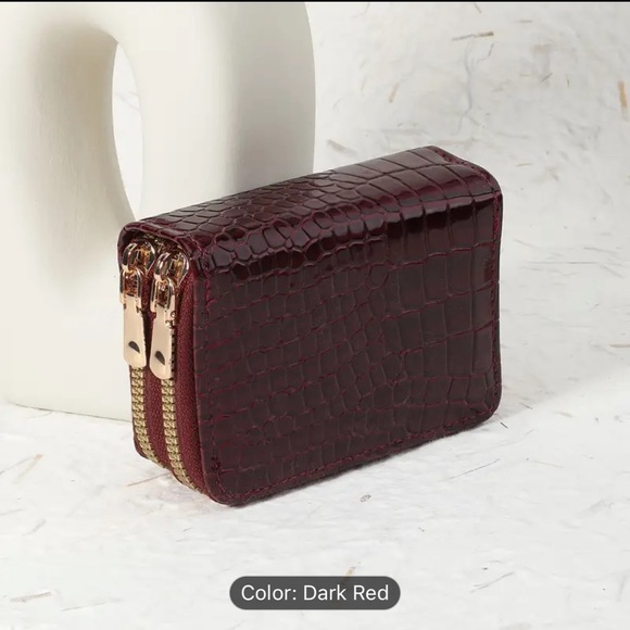 Bags | Dark Red Mini Wallet | Poshmark